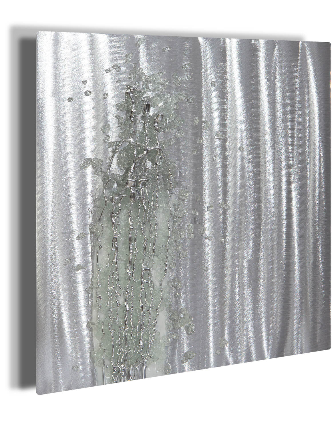 White Crystal Cluster - Silver Wall Art, Contemporary Art UK