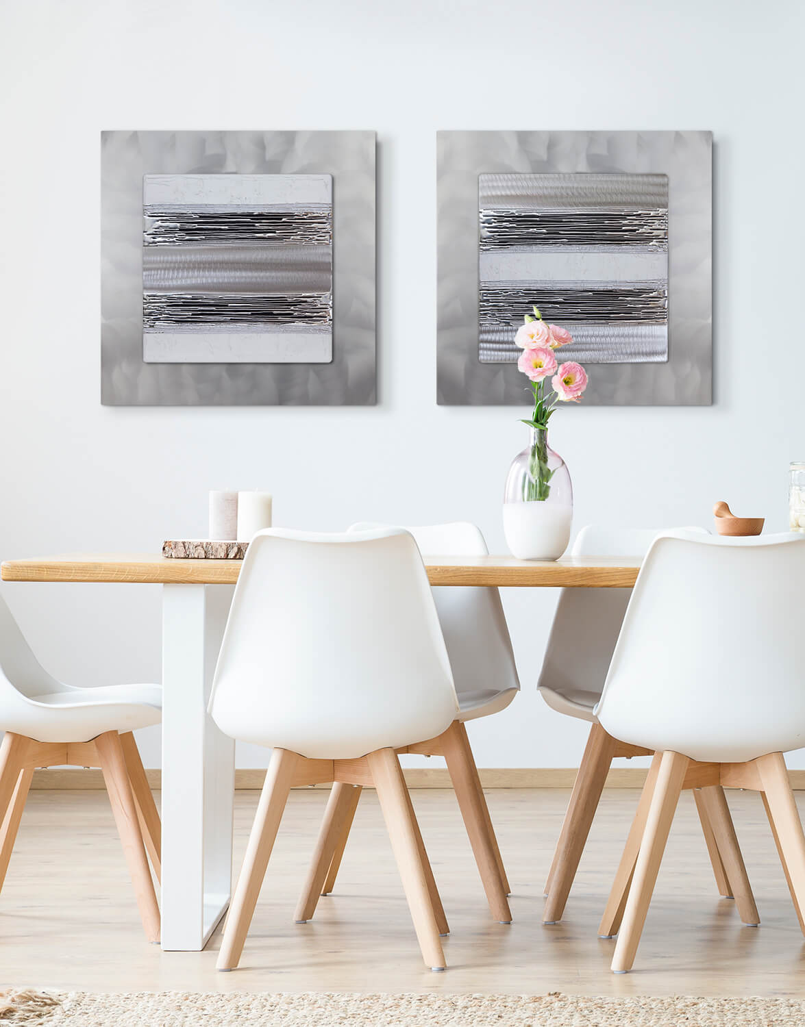 Echo White Eclipse Sq i - Silver Wall Art, Contemporary Art UK Echo White Eclipse Sq i - Silver Wall Art, Contemporary Art UK