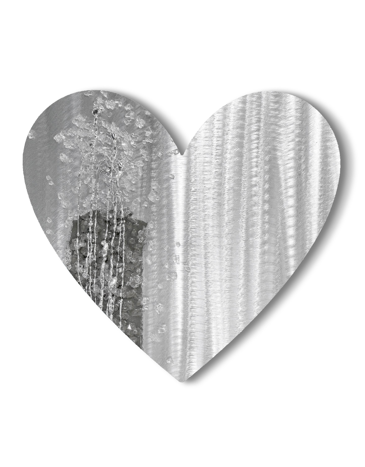 Alchemy Heart Duo, Grey & White - Silver Wall Art, Contemporary Art UK